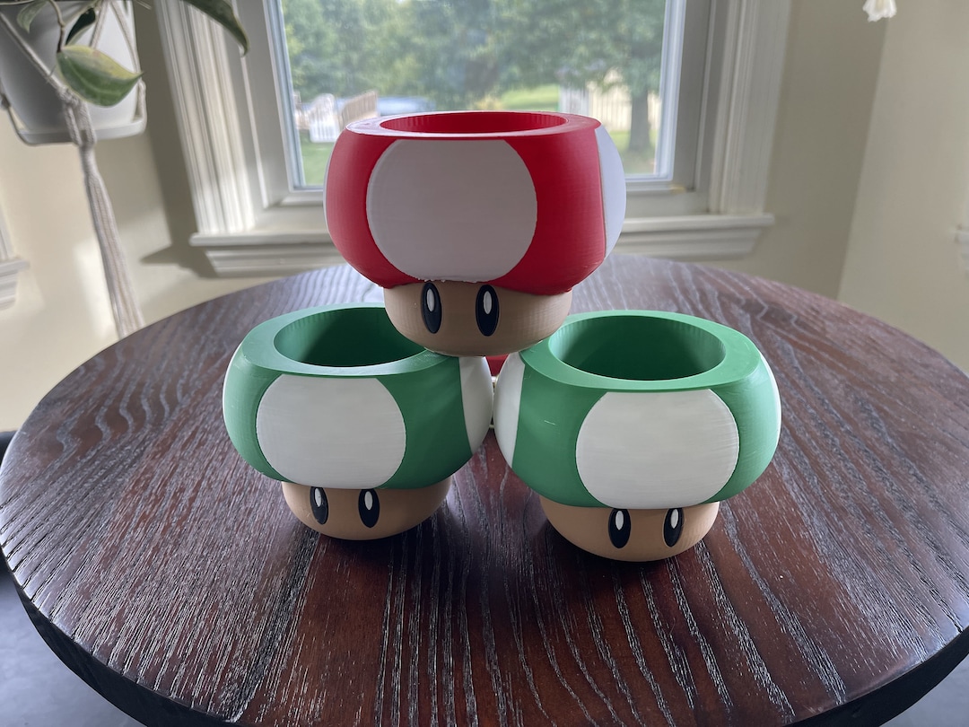 3D Printed Super Mario Mushroom Planter Pot - Etsy