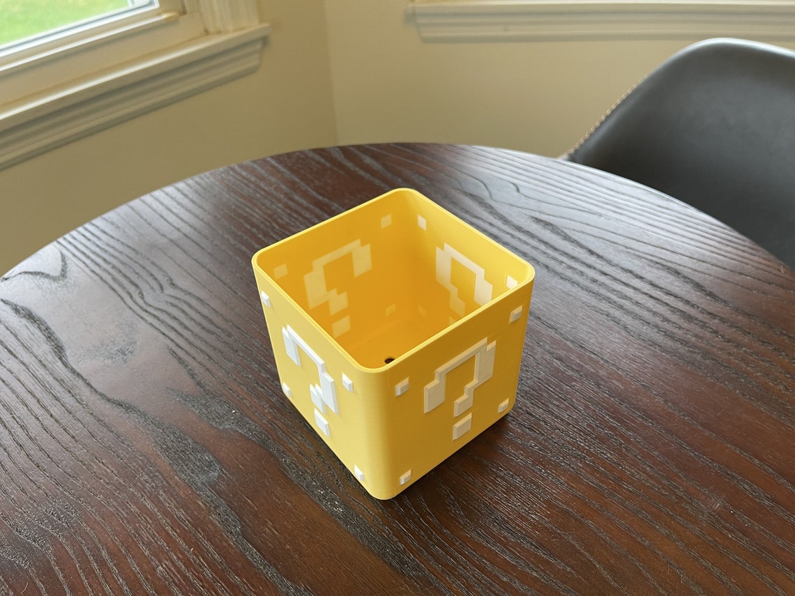 3D Printed Mario Question Mark Block Planter Pot - Etsy