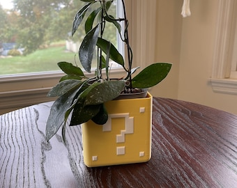 Mario Question Mark Block Planter - Etsy
