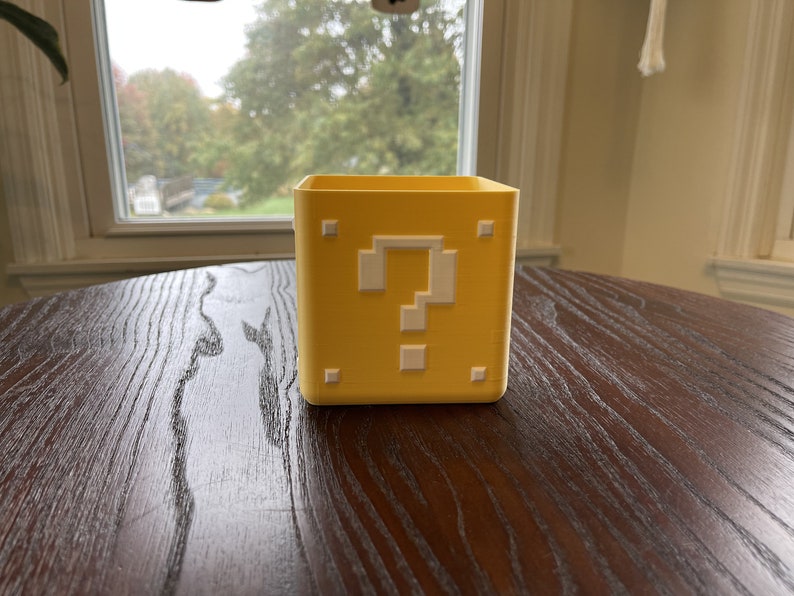 3D Printed Mario Question Mark Block Planter Pot - Etsy