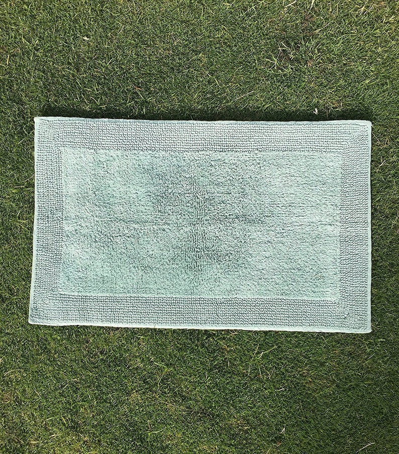 Sage Green Reversible Cotton Tufted Bath Mat - Etsy