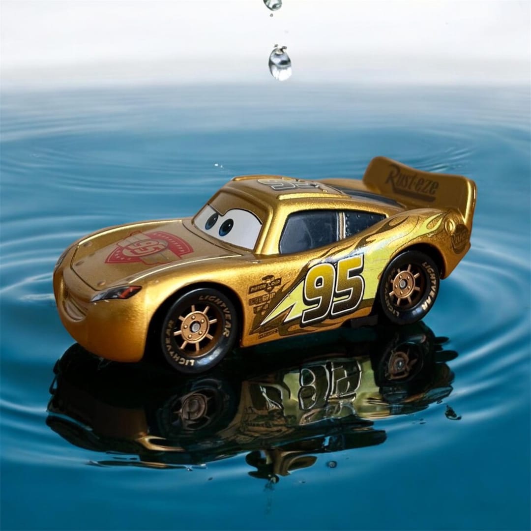 Disney Pixar Cars Custom Matt Gold Lightening Mcqueen Car - Etsy