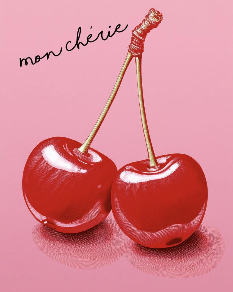 Cherries Print Mon Cherie Poster Digital Download Available in Multiple ...