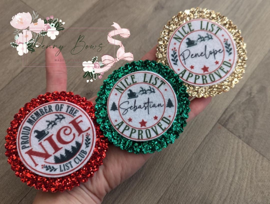 Santa's Nice List Badge, Personalised Nice List Badge, Personalised ...