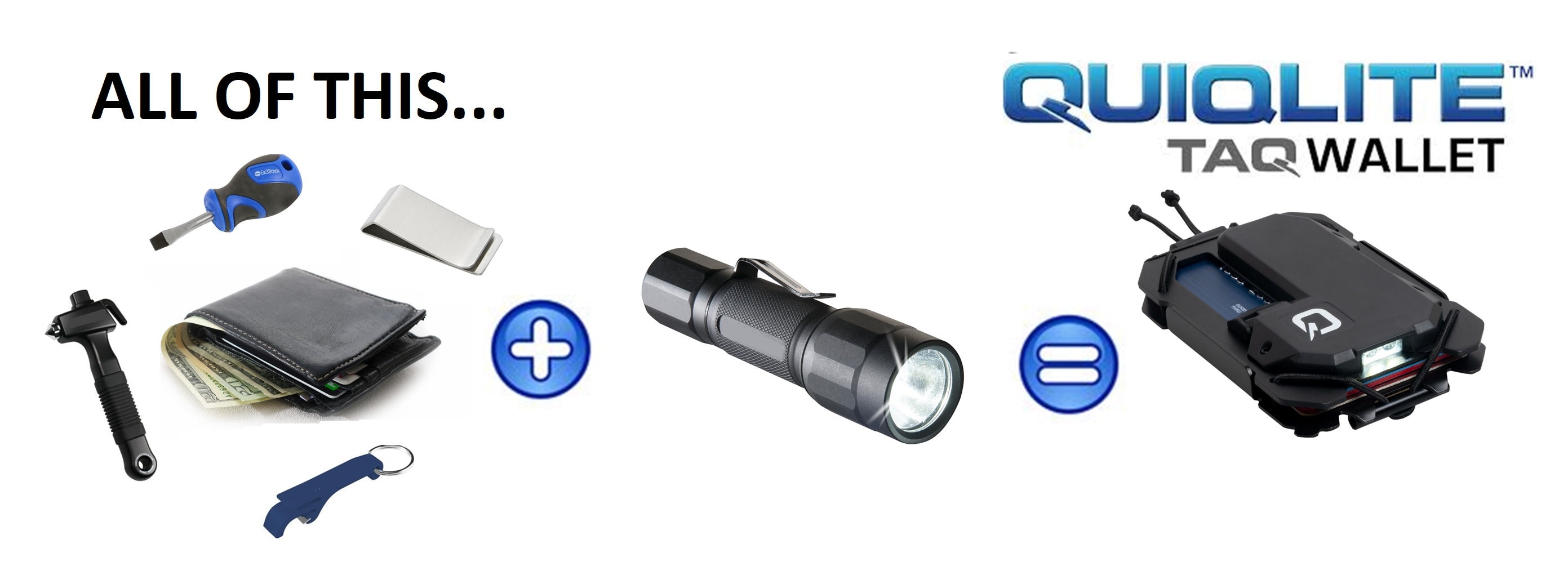 Wallet With 150 Lumen USB Rechargeable LED Flashlight and Survival ...