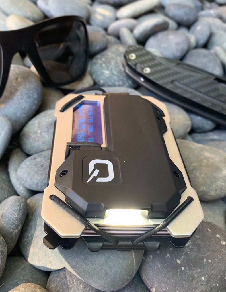 Wallet With 150 Lumen USB Rechargeable LED Flashlight and Survival ...