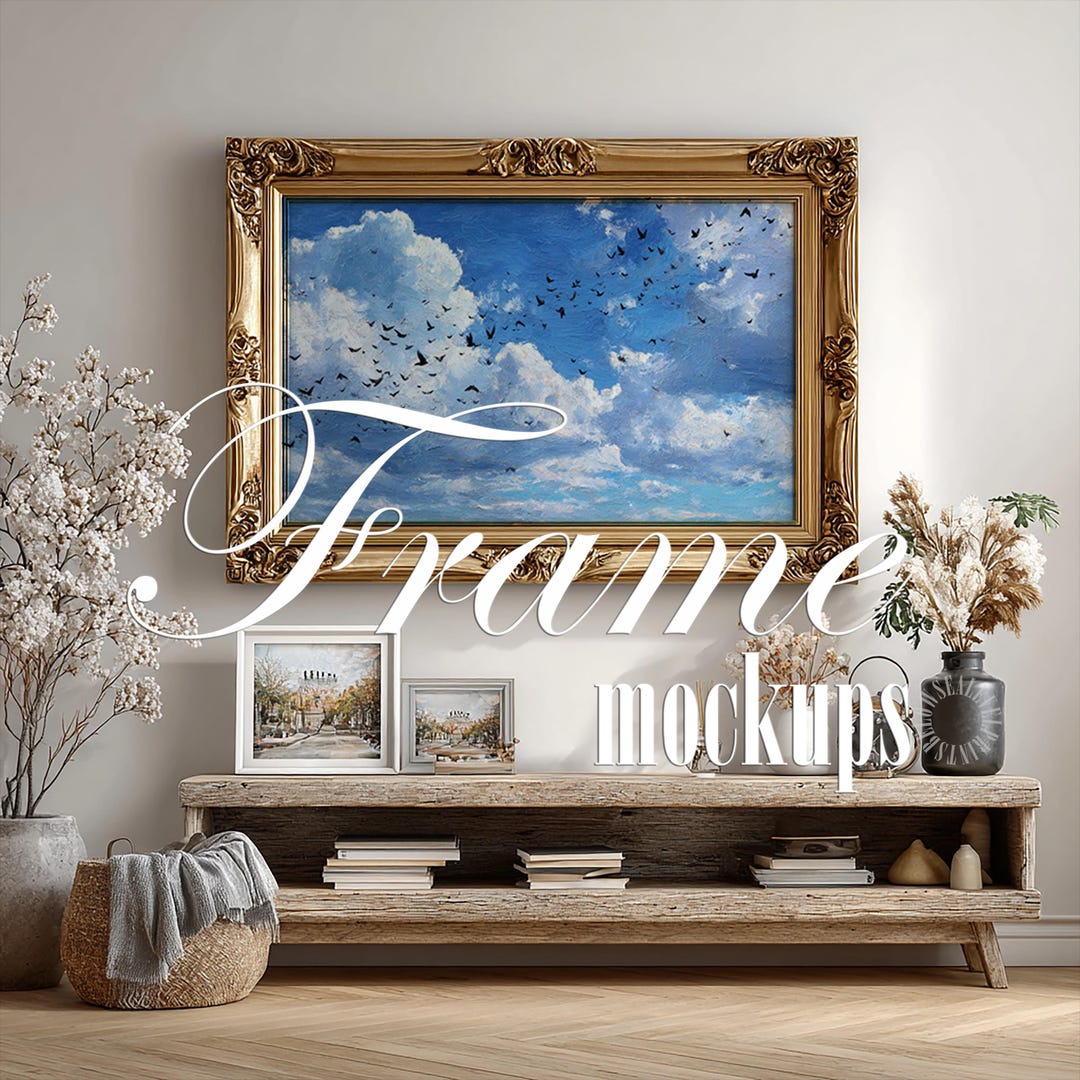 Horizontal Frame Mockup, Wall Art Display, Neutral Modern Interior ...