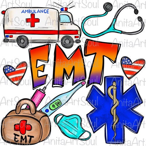 EMT Emergency Medical Technician Png Paramedic Ambulance - Etsy