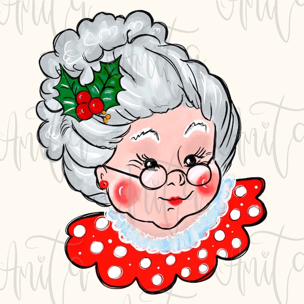 Mrs Claus Face - Etsy