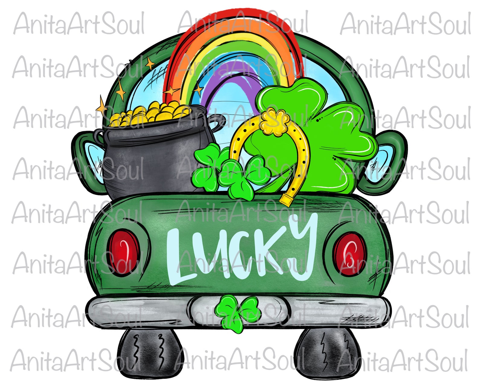 St Patrick's Day Sublimation PNG Design Hand Drawn | Etsy