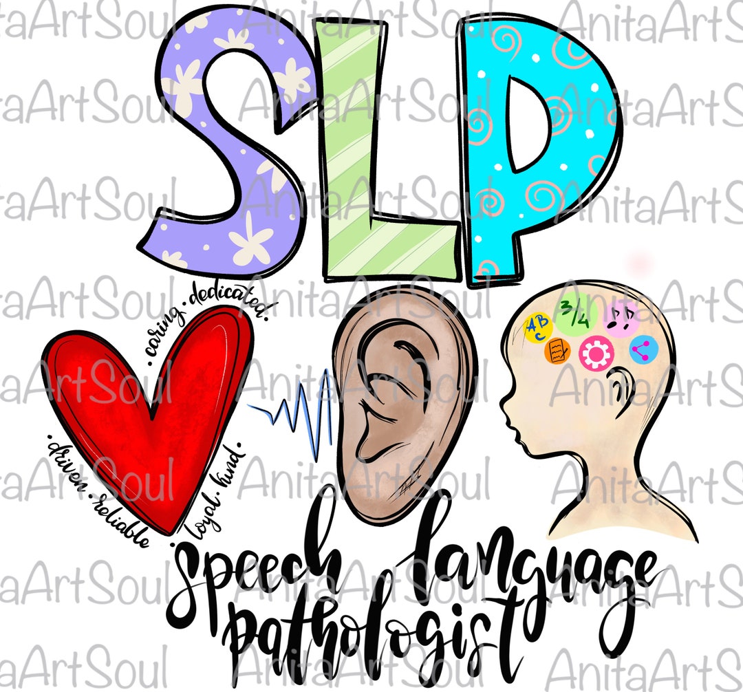 Speech Language Pathologist SLP Sublimation PNG Design, Hand Drawn ...