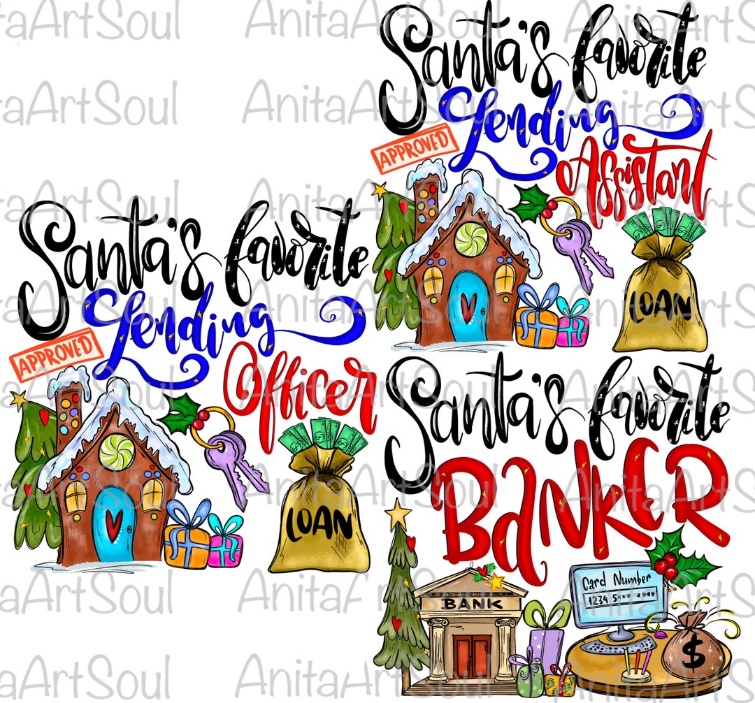 Santa's Favorite Banker Sublimation Png Design, Leading Officer, Hand ...