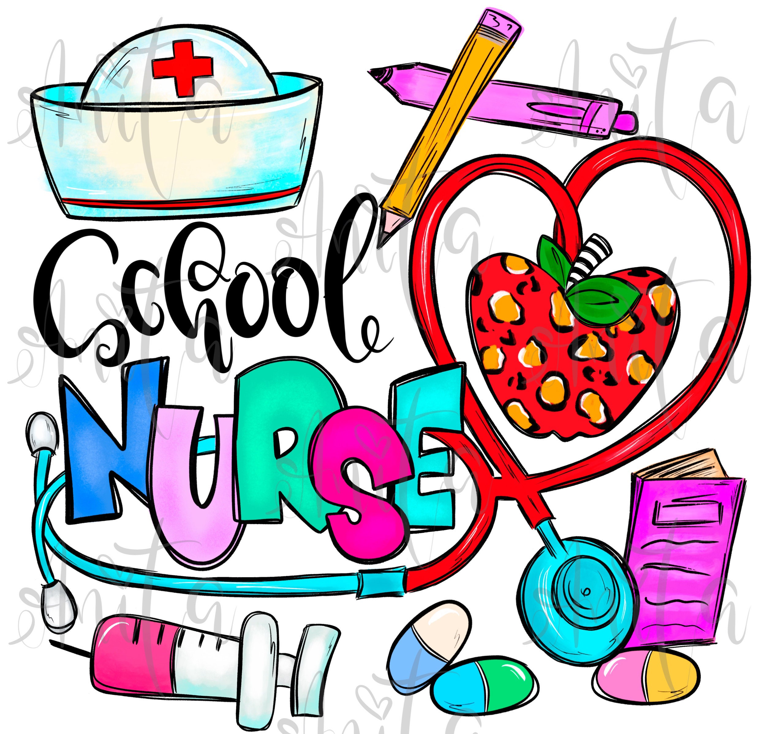School Nurse Sublimation Png Design Nursing Nurse Clipart Etsy Uk