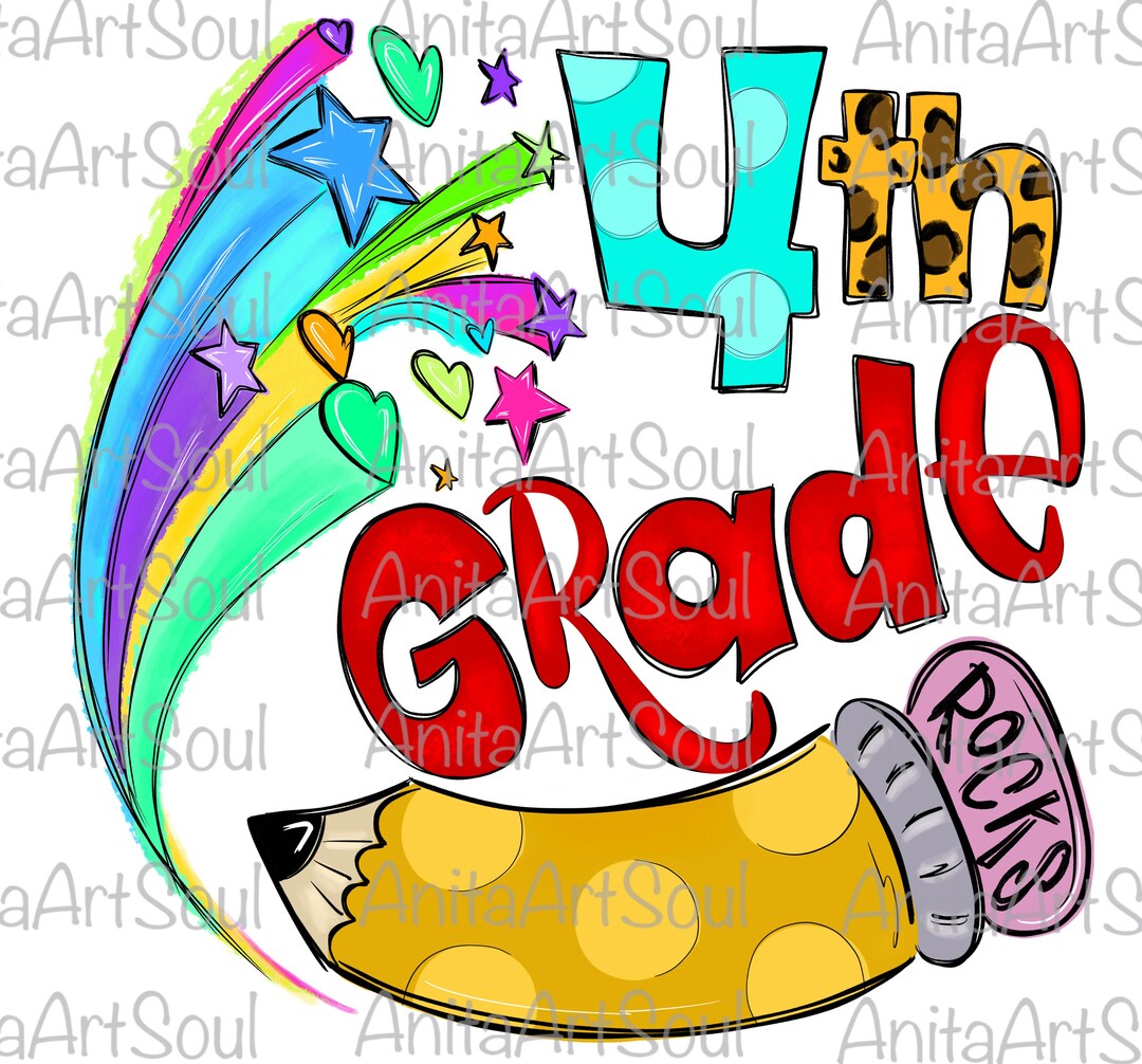 Fourth Grade Sublimation PNG Design Back to Schoolteacher - Etsy