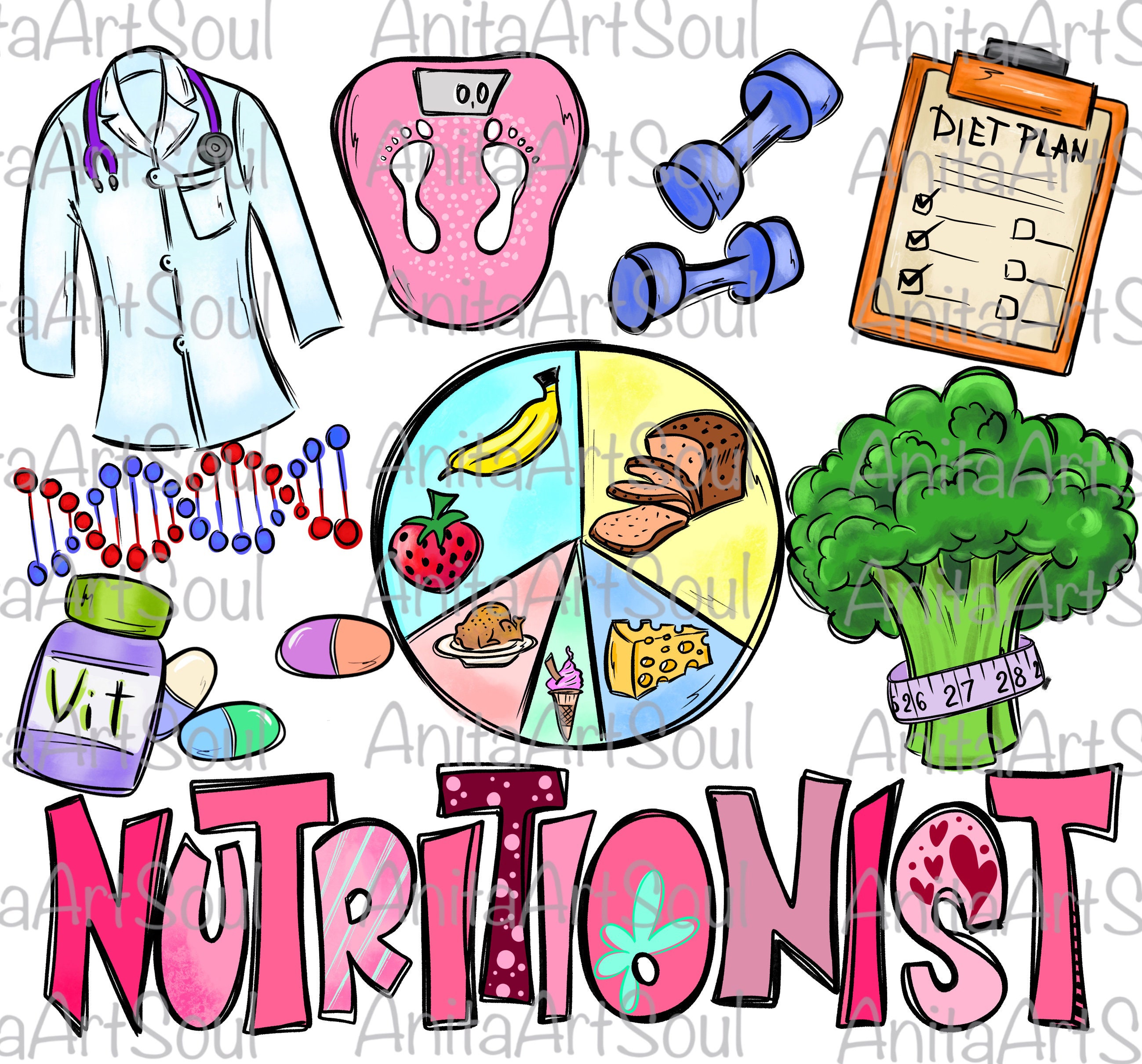 RD Registered dietitian Sublimation PNG Design Hand Drawn Digital ...