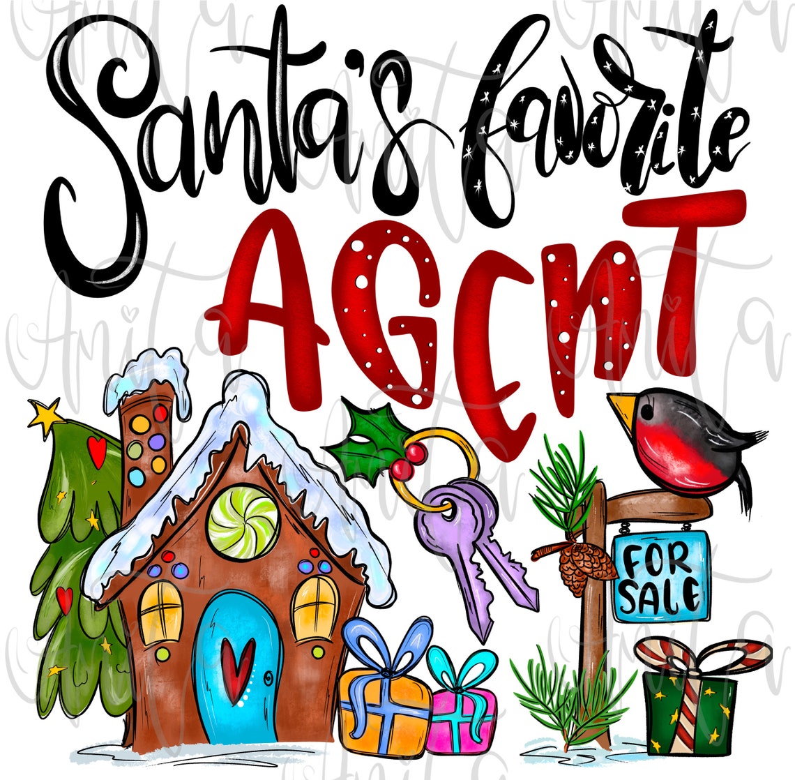 Santa's Favorite Real Estate Agent Sublimation PNG Design - Etsy