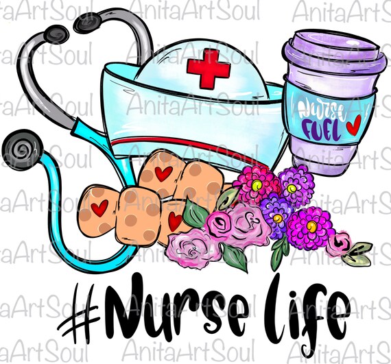 Nurse Sublimation PNG Design Hand Drawn Digital Download - Etsy