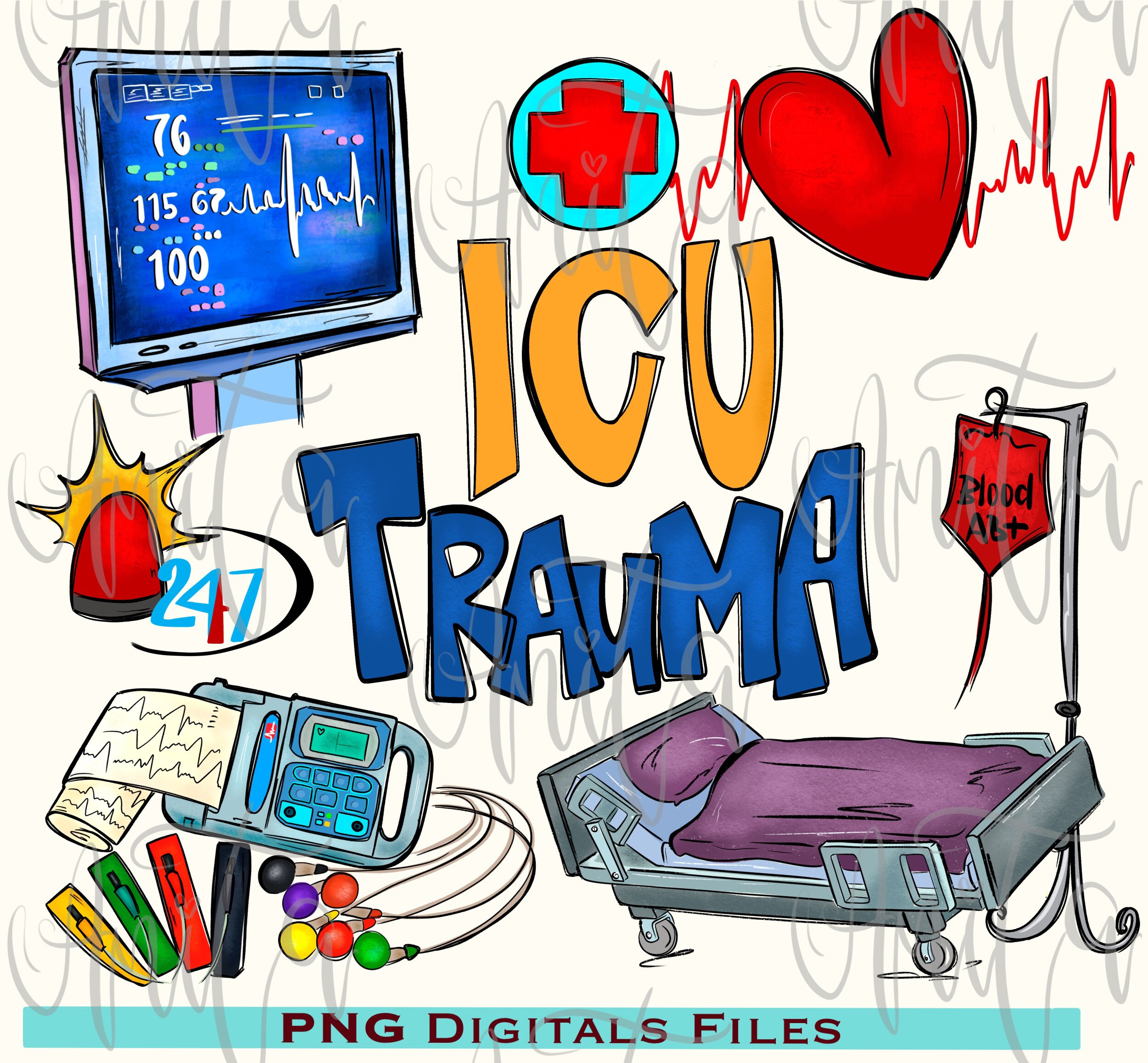 Trauma ICU PNG Sublimation File, Trauma Team Intensive Care Unit ...