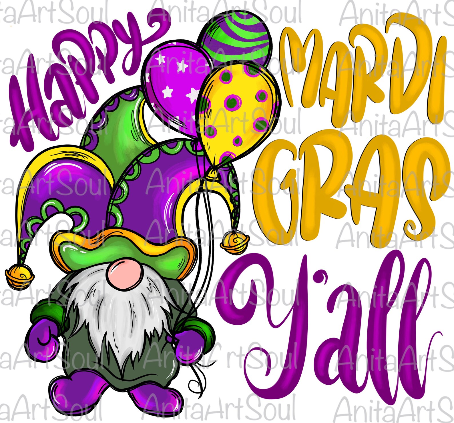 Happy Mardi Gras Yall Sublimation PNG Design Mardi Gras - Etsy