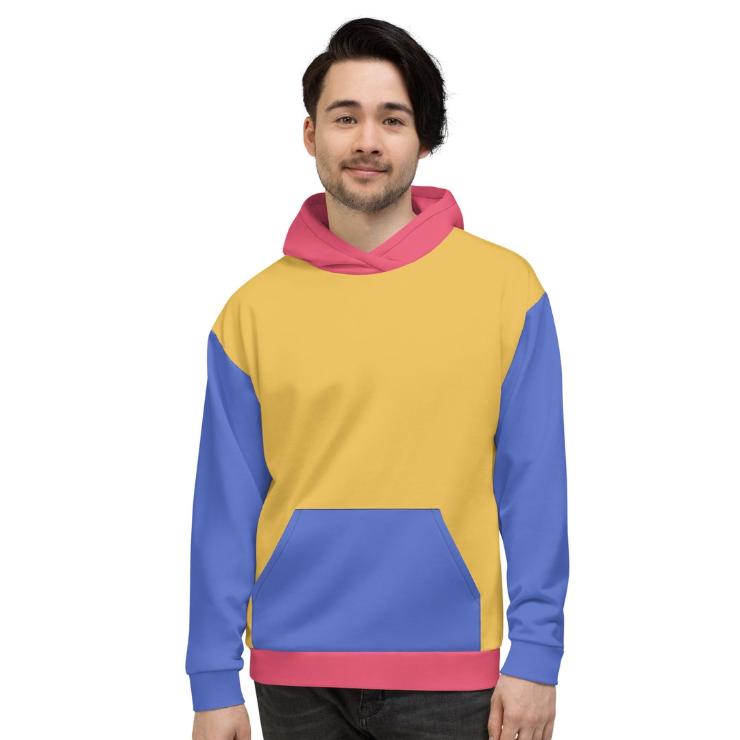 Yellow, Blue, and Pink Color Block Cosplay Unisex Hoodie - Etsy