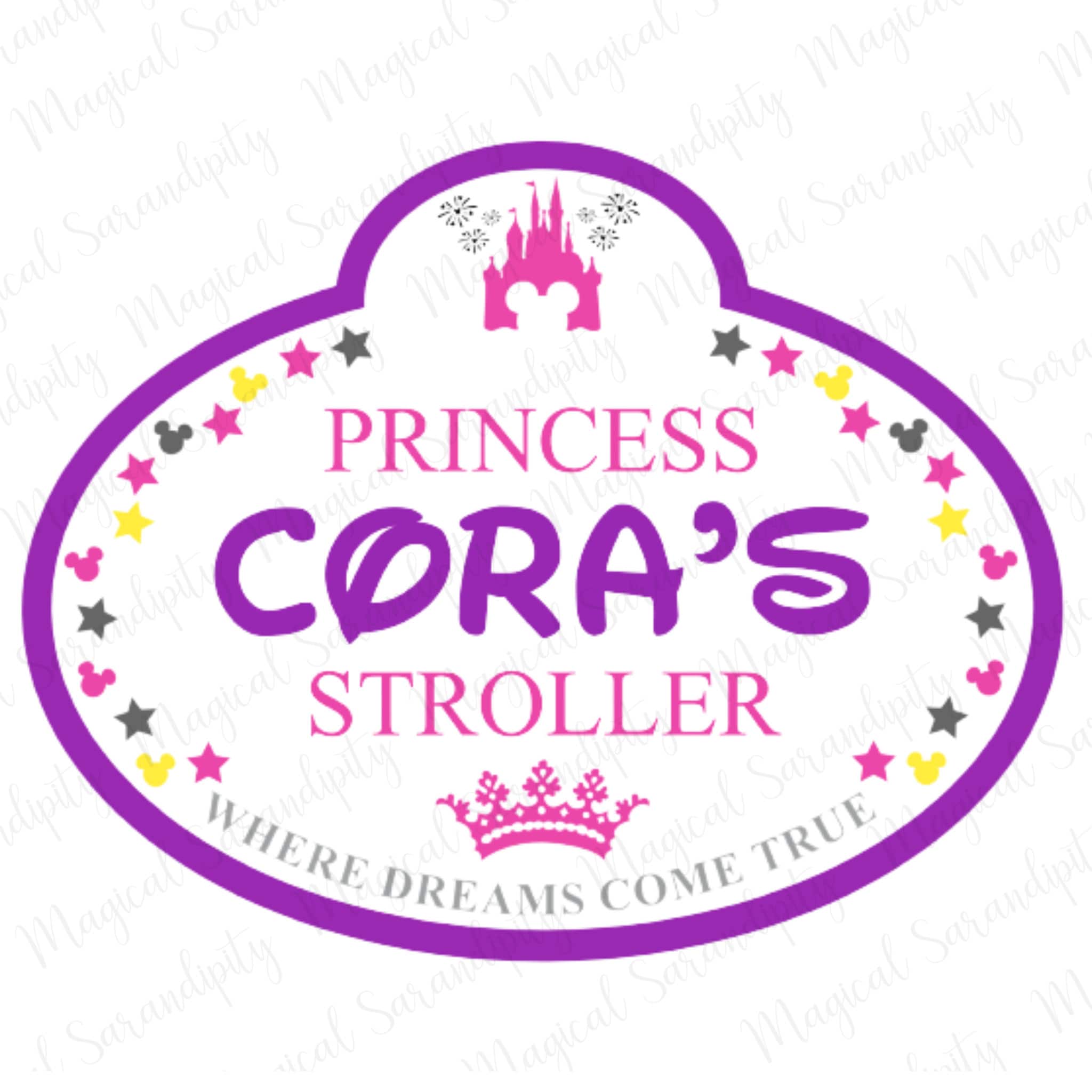 Disney Stroller Tag Disney Stroller Sign Cast Member - Etsy