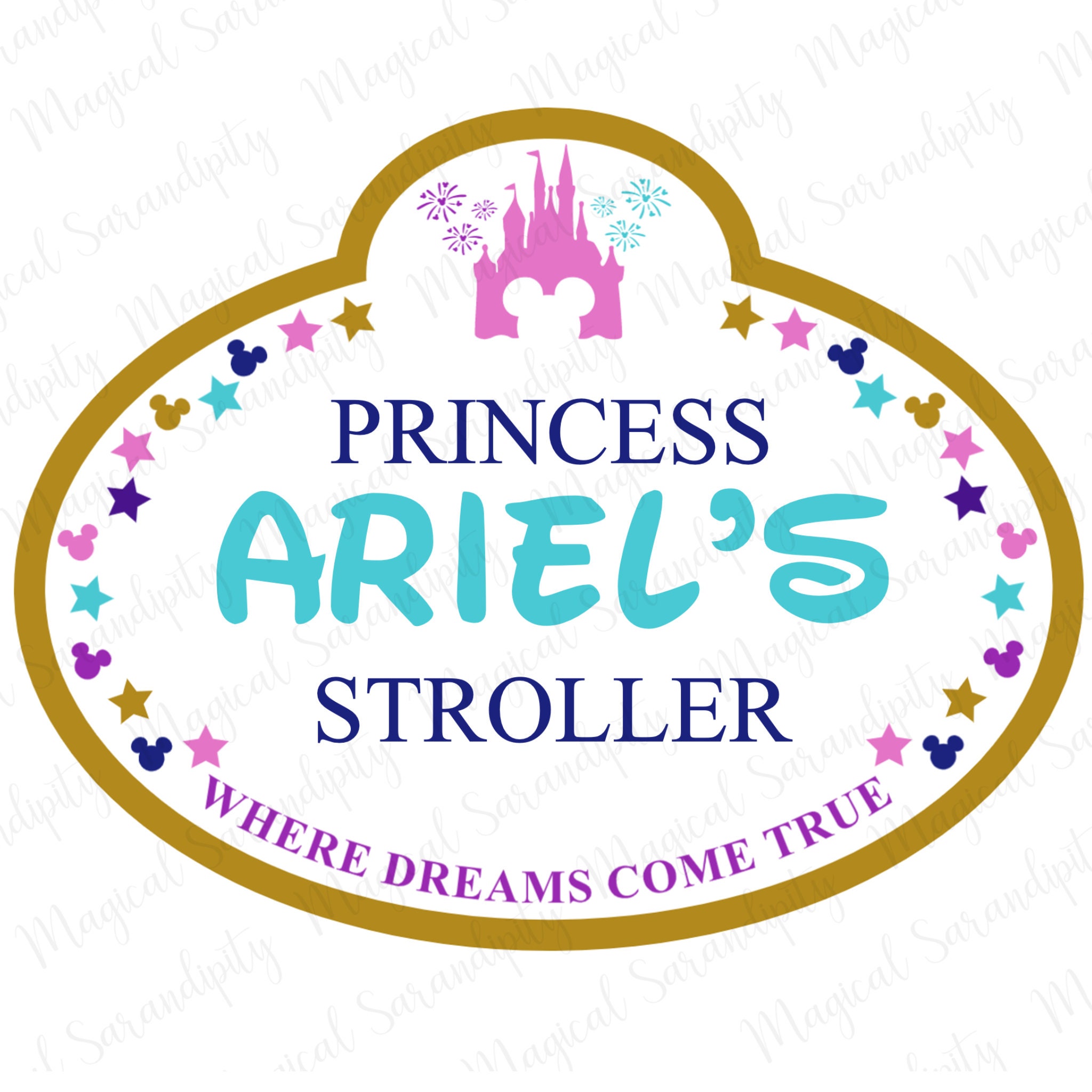 Disney Stroller Tag Disney Stroller Sign Disney 50th - Etsy