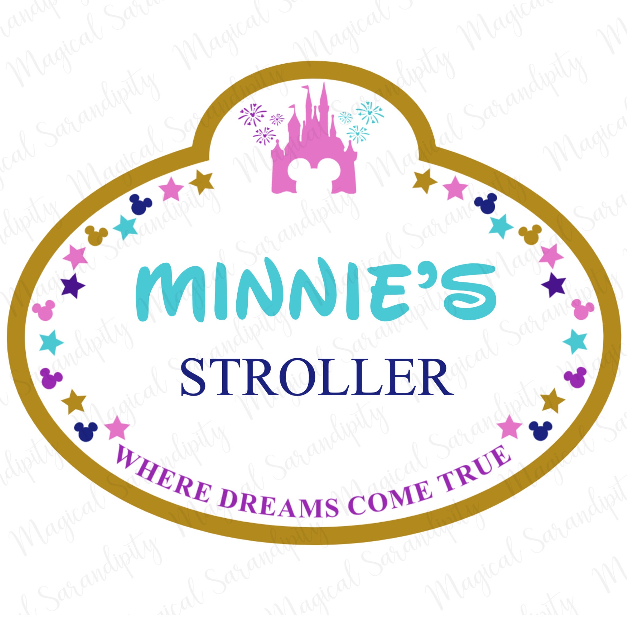 Disney Stroller Tag Disney Stroller Sign Disney 50th - Etsy