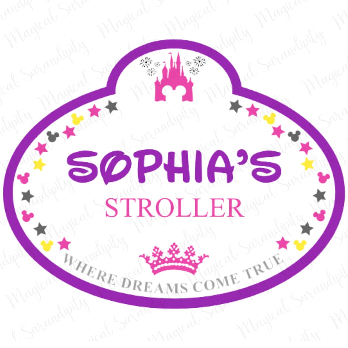 Disney Stroller Tag, {DIGITAL DOWNLOAD}, Disney Stroller Sign ...