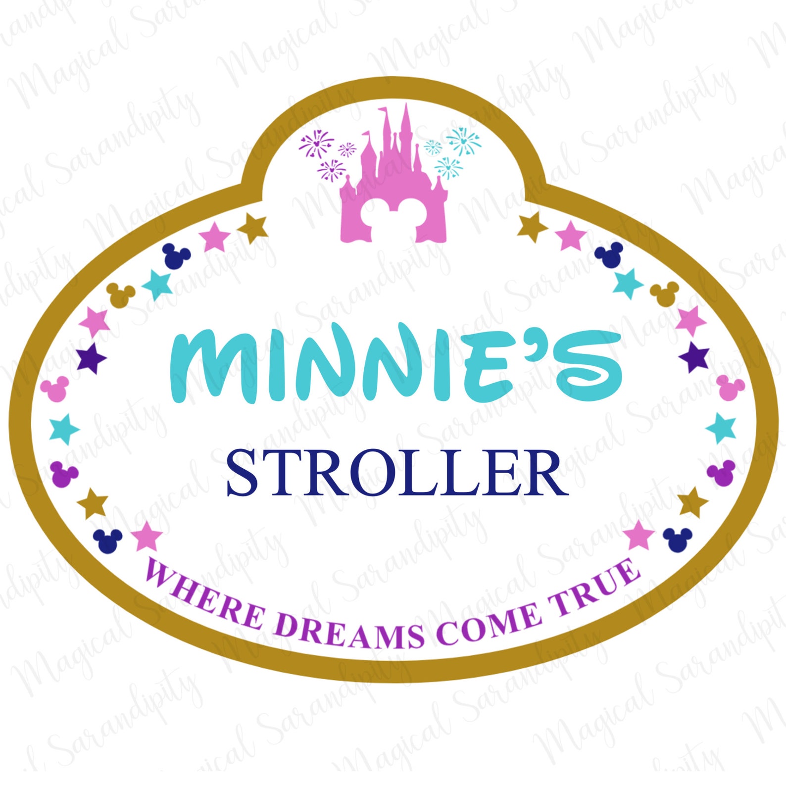 Disney Stroller Tag, {DIGITAL DOWNLOAD}, Disney Stroller Sign, Disney ...