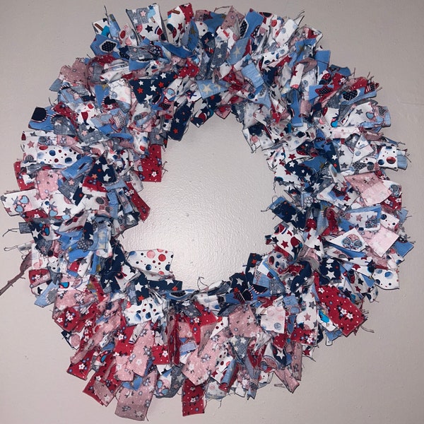 Patriotic Rag Wreath - Etsy