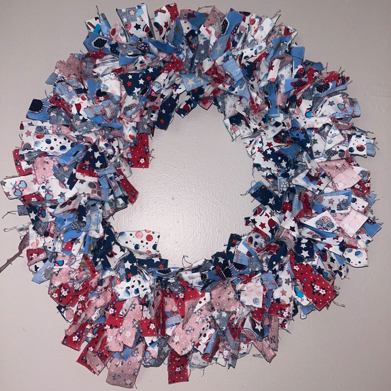 Patriotic Rag Wreath - Etsy