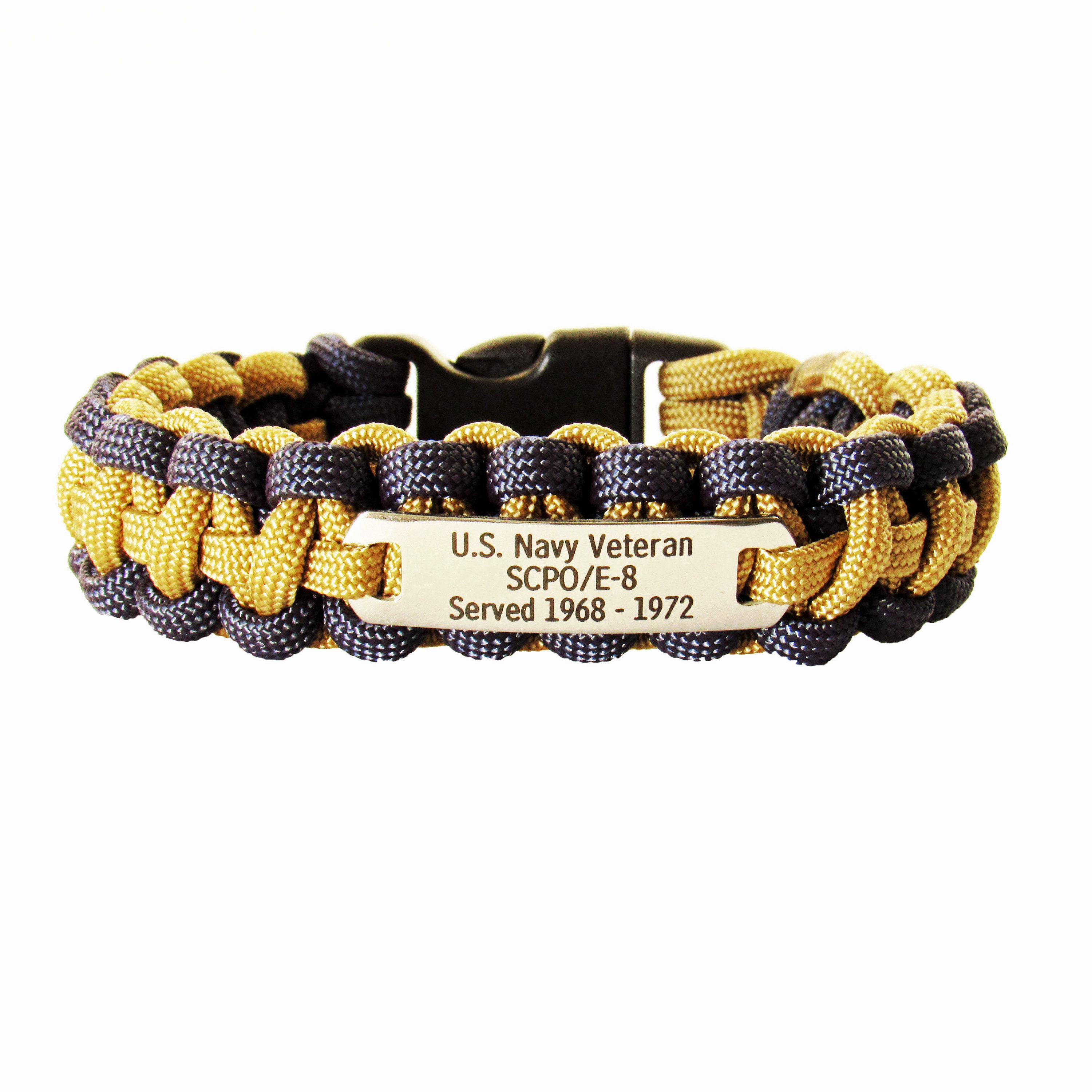 Custom Personalized Engraved Patriotic Paracord Survival Bracelet: Navy ...