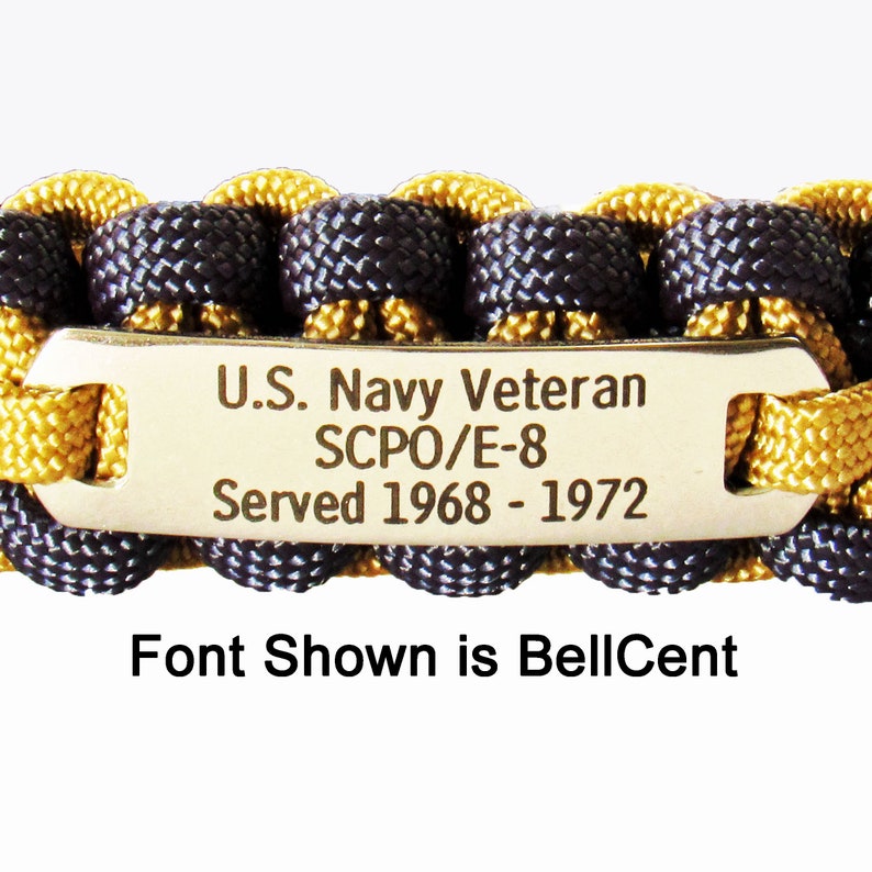 Custom Personalized Engraved Patriotic Paracord Survival Bracelet: Navy ...
