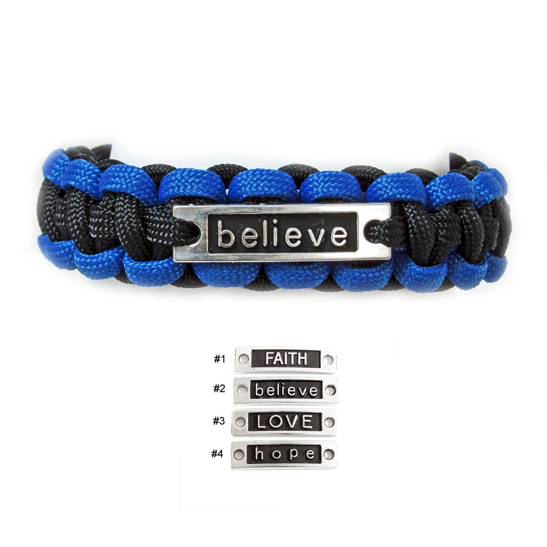 Custom Paracord Bracelet: Inspirational Faith, Love, Hope, Believe - Etsy