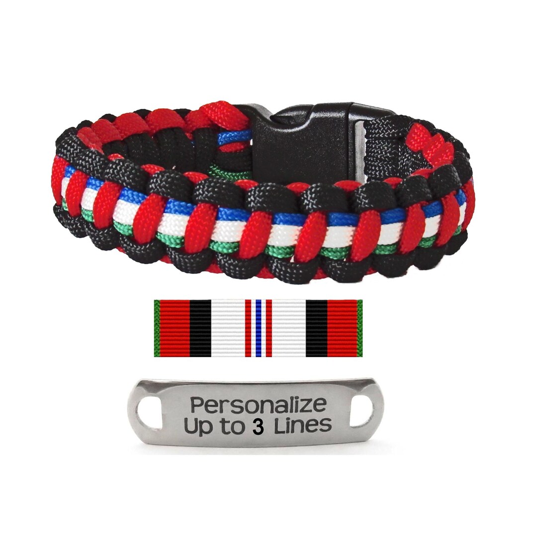 Personalized Engraved Paracord Survival Bracelet, Afghanistan Service ...