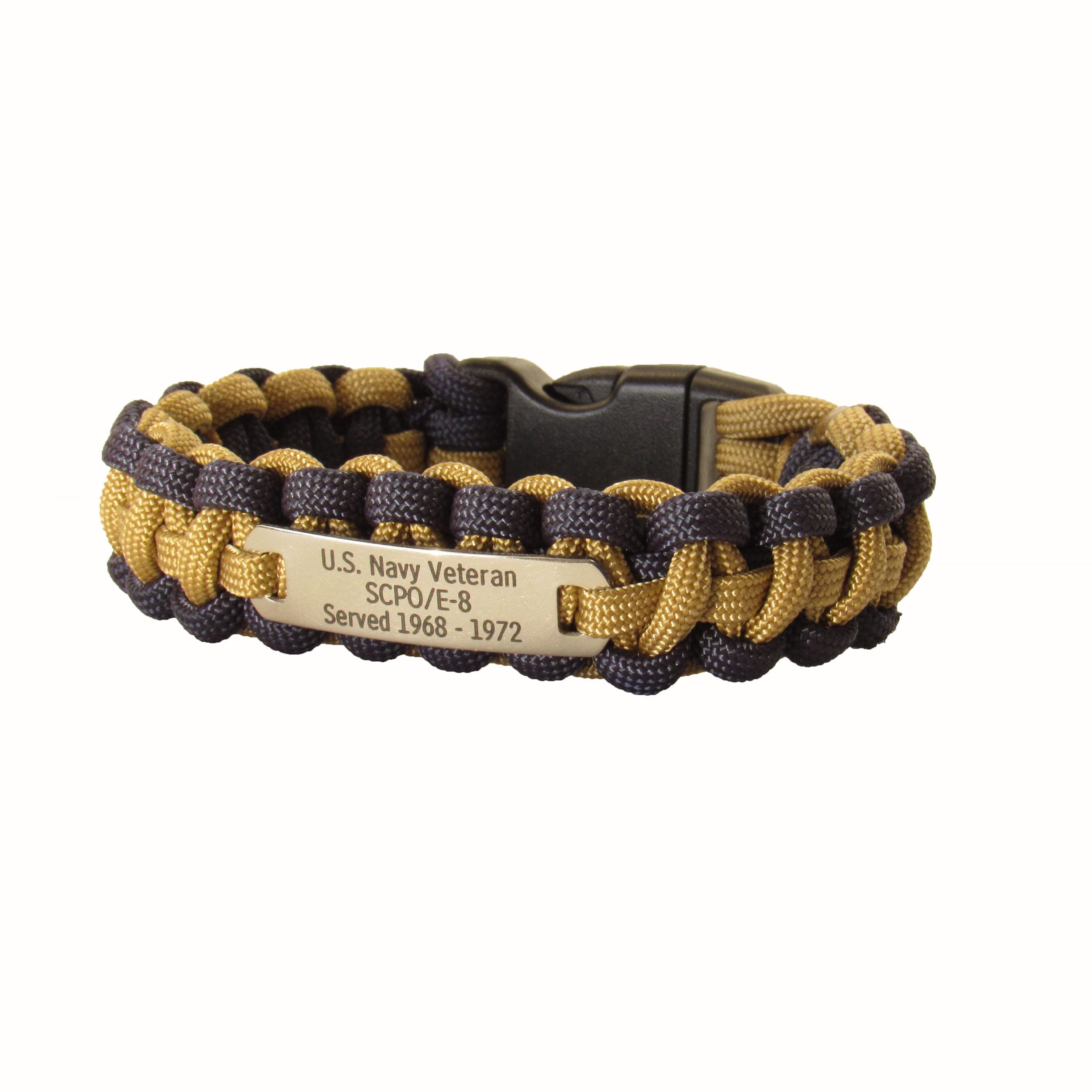 Custom Personalized Engraved Patriotic Paracord Survival Bracelet: Navy ...