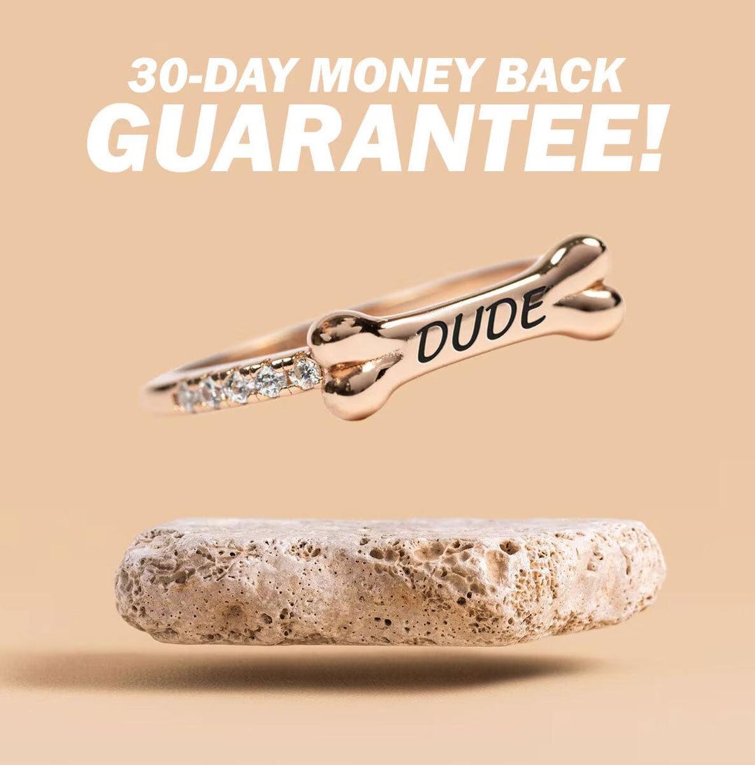 Personalized Dog Bone Ring. Handcrafted With Pure 925 Sterling Silver ...