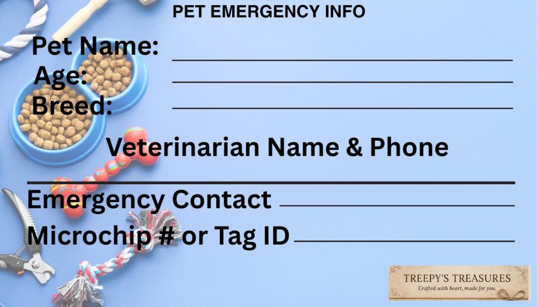 Emergency Wallet Card Bundle, Fillable PDF & Printable ID Cards for ...