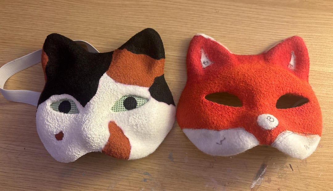 Unfinished Set of Therian Masks calico Cat & Res Fox - Etsy