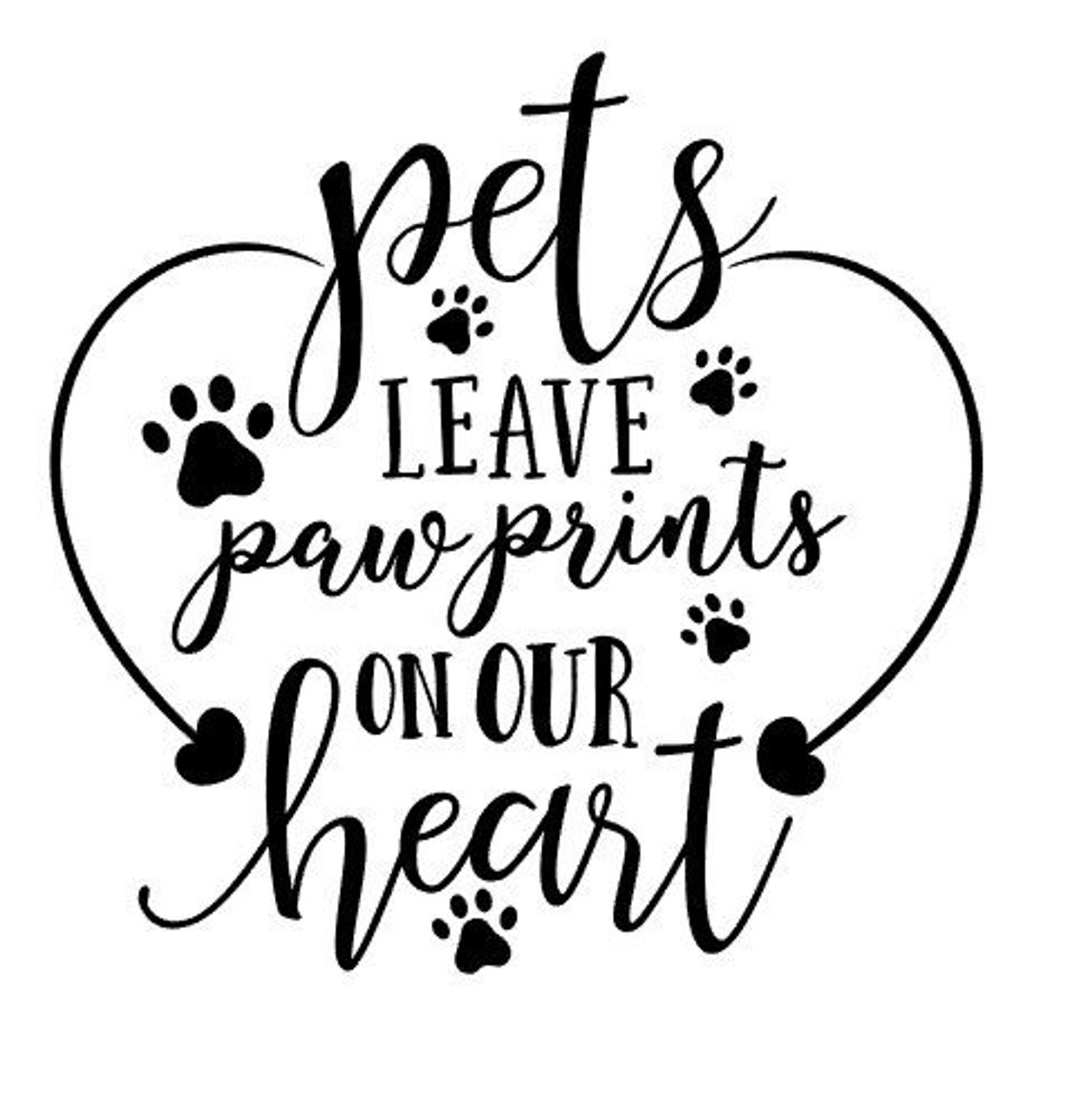 Pets Leave Paw Prints on Heart Decal - Etsy UK