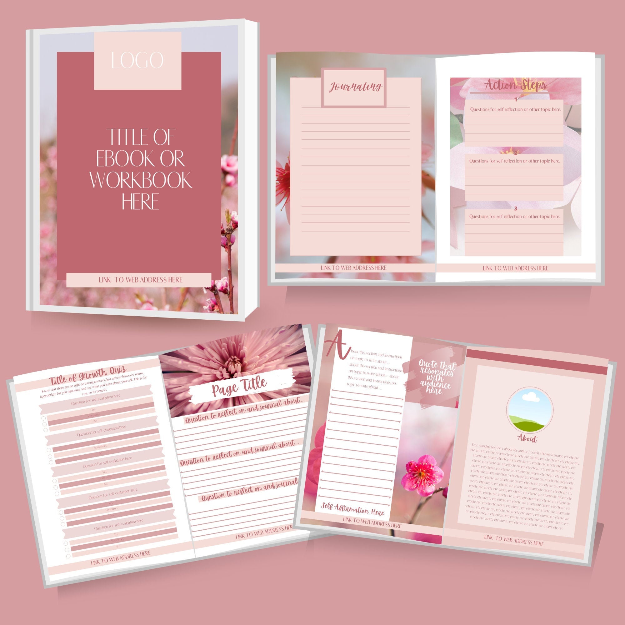 Canva Self Reflection Workbook Template Spring - Etsy