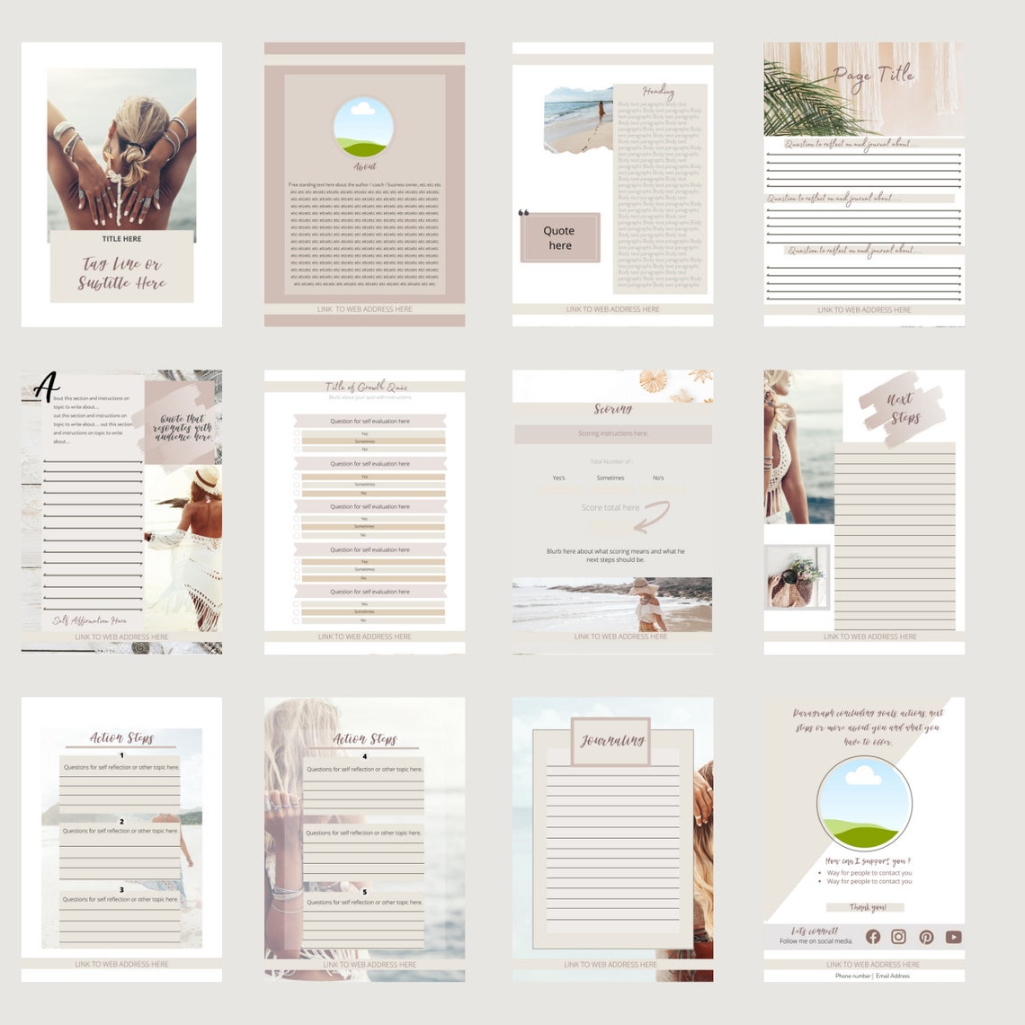 Canva Self Reflection Workbook Template Breezy - Etsy