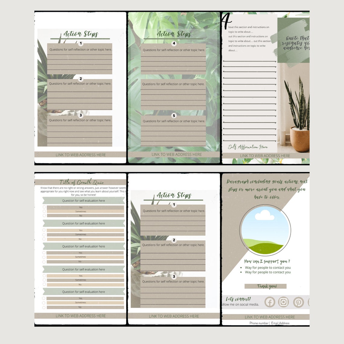 Canva Self Reflection Workbook Template - Etsy