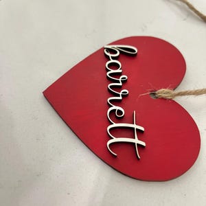 Valentines Day Basket Tags, Valentine's Day Name Tags, Wooden Heart ...