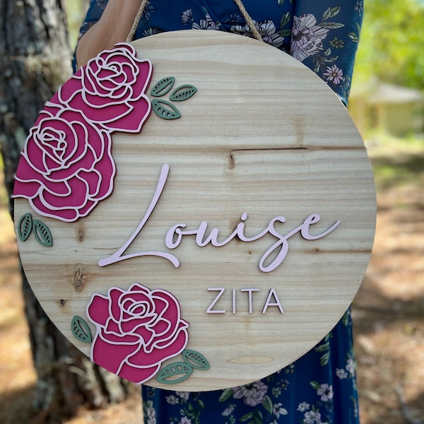 Round Nursery Sign - Etsy