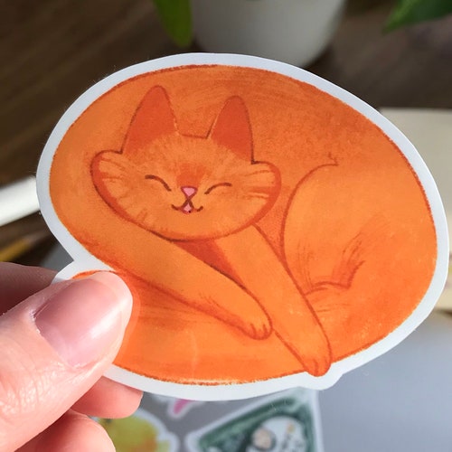 Orange Cat Sticker - Etsy