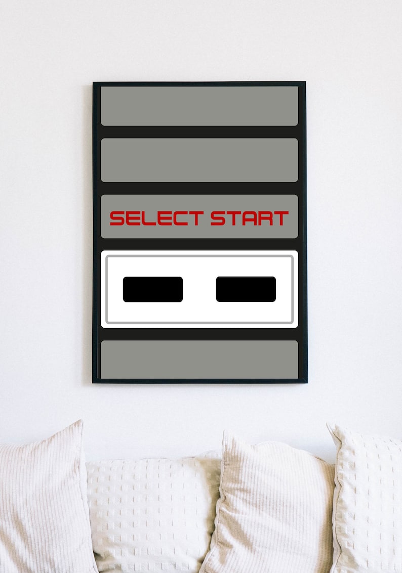 Controller Poster Set | NES Inspired, Printable 3 Piece | Game Room ...