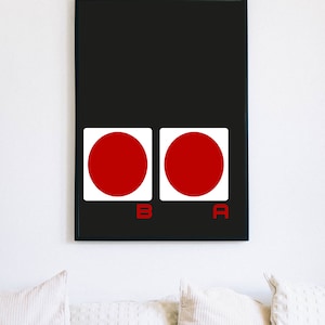 Controller Poster Set | NES Inspired, Printable 3 Piece | Game Room ...