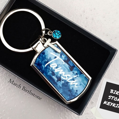 Birthstone Birthday Keyring Personalised Birthday Gifts for - Etsy UK