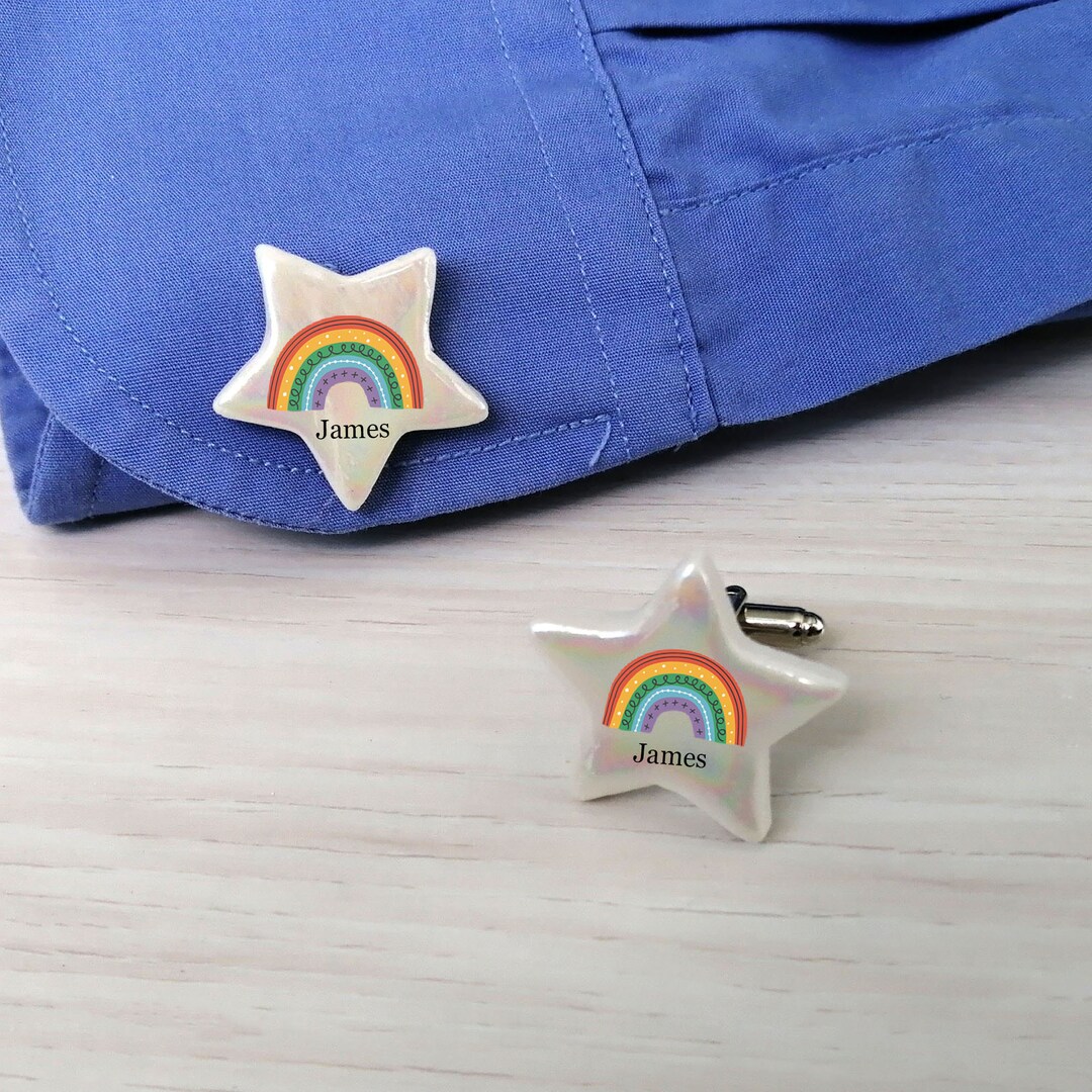 Rainbow Cufflinks Leaving Gift Retirement Gifts Rainbow Gift Birthday ...